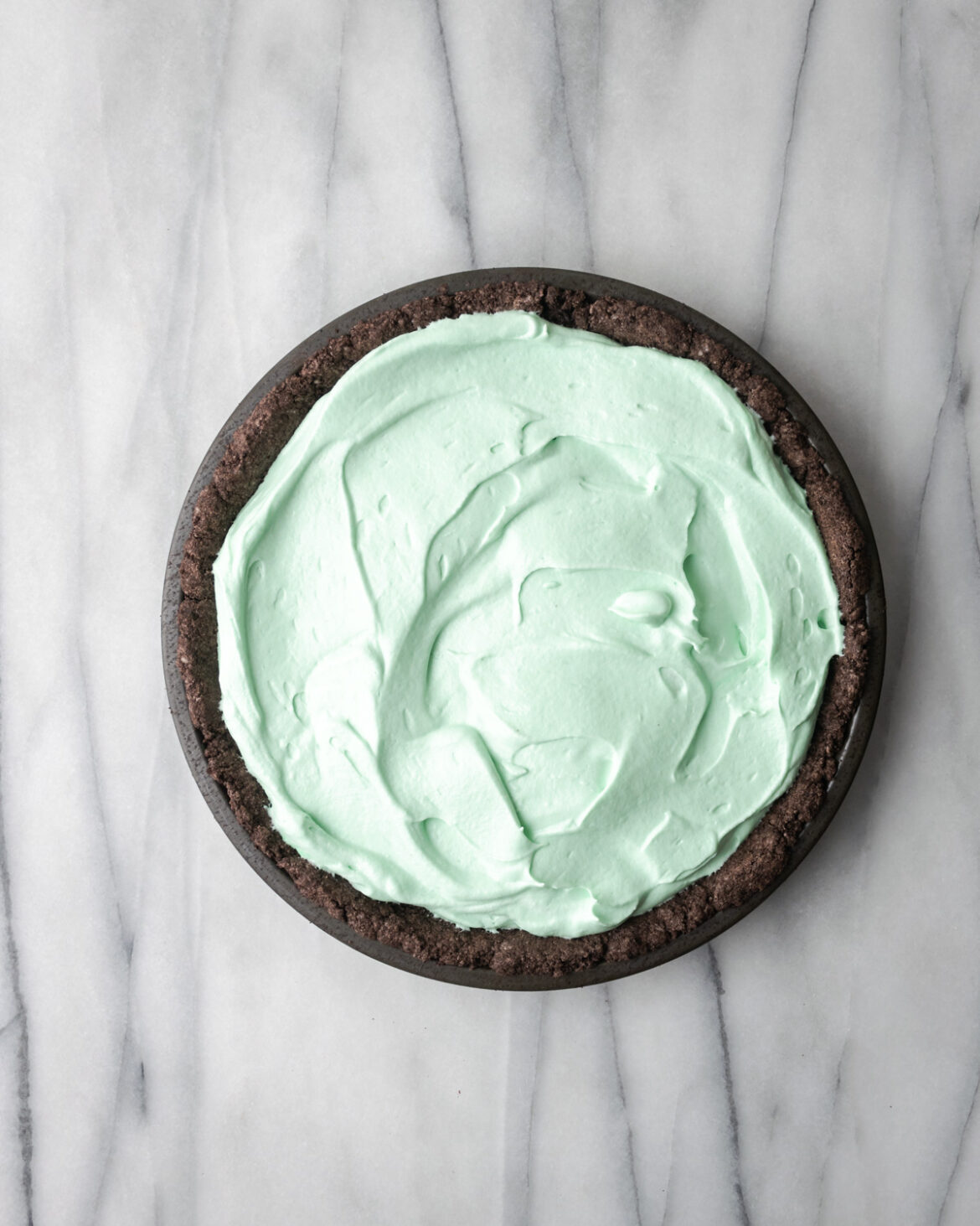 No Bake Chocolate Mint Pie - Well Fed Baker